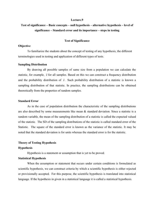 Methodology Of Econometrics Hypothesis Testing Ppt
