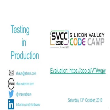 Testing inproduction svcc18 | PPTX