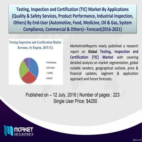 Global Testing, Inspection and Certification Market Overview, By ...