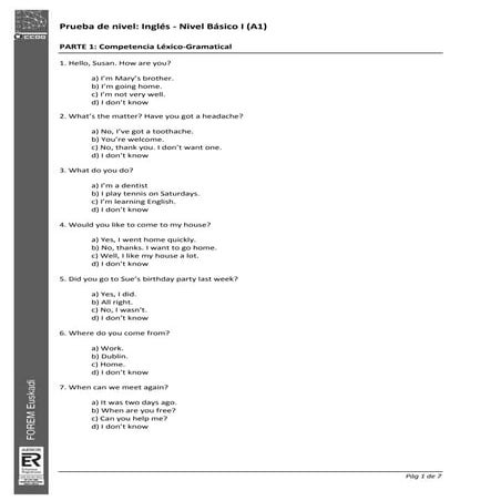 Cambridge KET 1 with answers | PDF