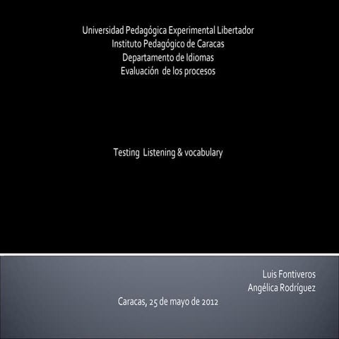 Testing listening vocabulary | PPT