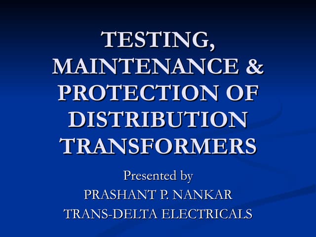 Installation Operation & Maintenance of 33kV & 11kV Switchgear | PPT
