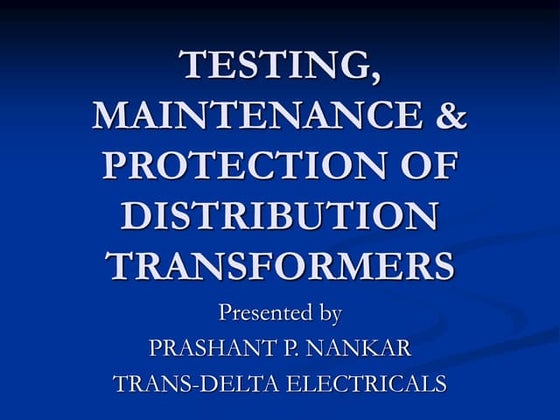 Testing Of Transformers Ppt