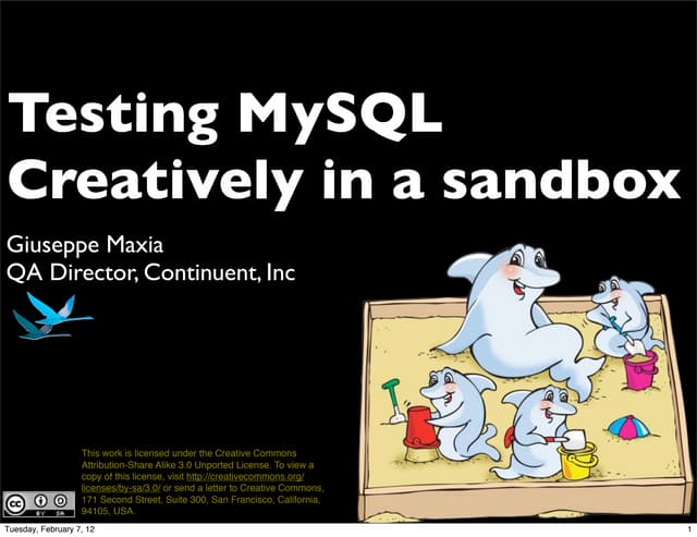 Testing Mysql Creatively In A Sandbox Pdf Databases Computer