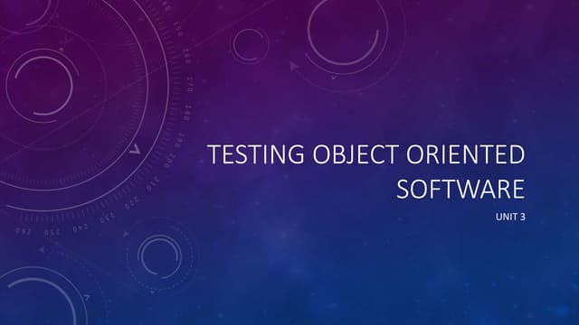 Testing object oriented software.pptx Testing object oriented software.pptx