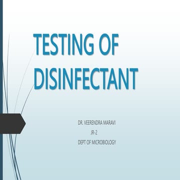 TESTING OF DISINFECTANT CLASSES OF DISINFECTANTS METHOD FOR TESTING ...