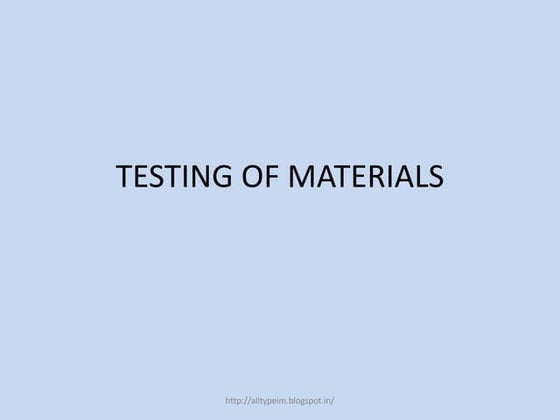 Mechanical tests | PPT