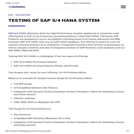 Testing of SAP S_4 HANA System .pdf
