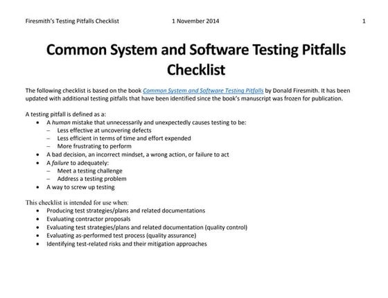 Common System and Software Testing Pitfalls | PDF Common System and Software Testing Pitfalls | PDF