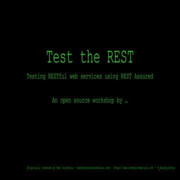 Testing Restful Web Services With Rest Assured Pptx Web Development