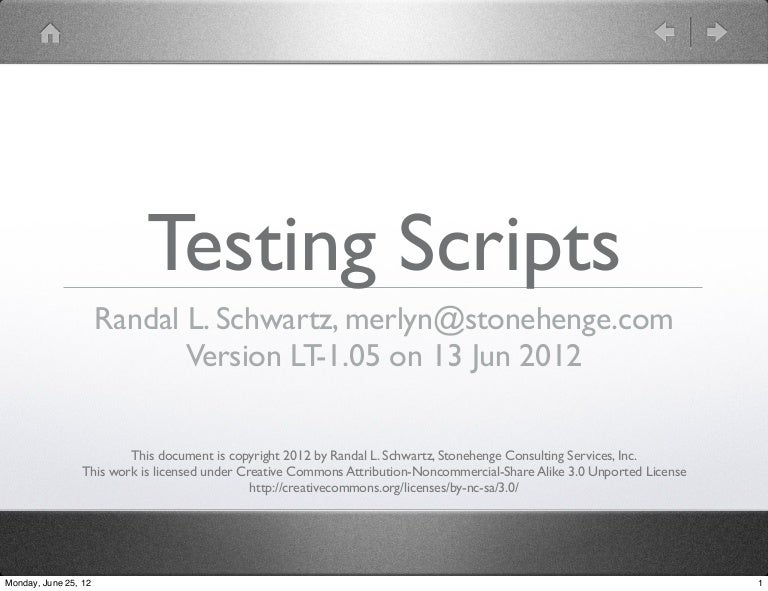 Testing scripts