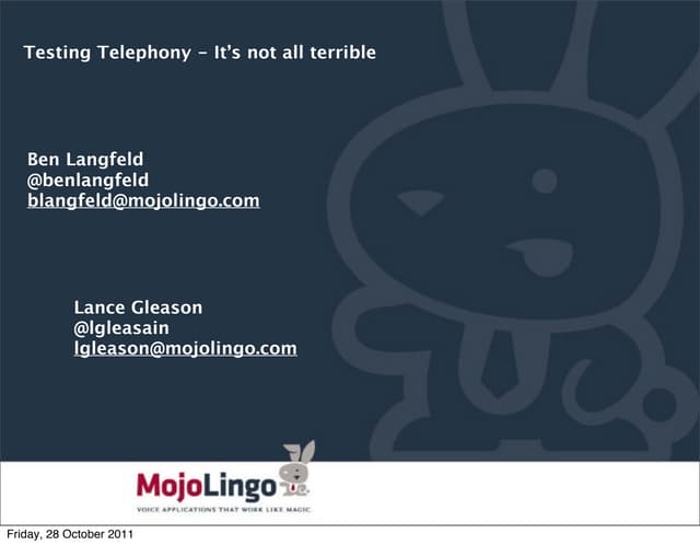 Testing telephony | PPT Testing telephony | PPT