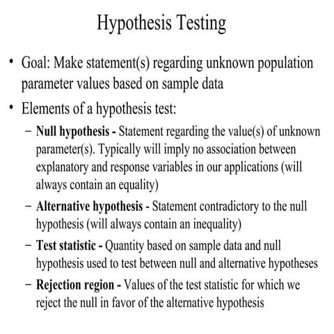 Hypothesis Testing Testing The Hypothesis | PPT