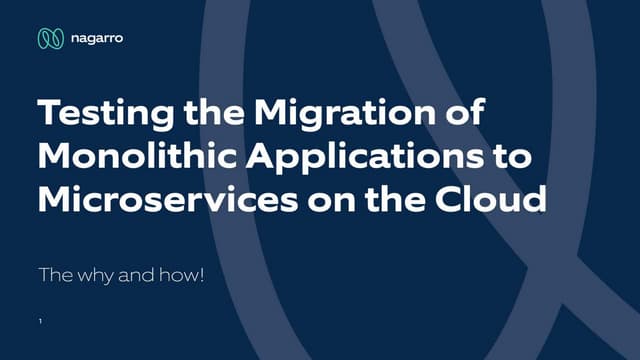Testing The Migration Of Monolithic Applications To Microservices On 6721