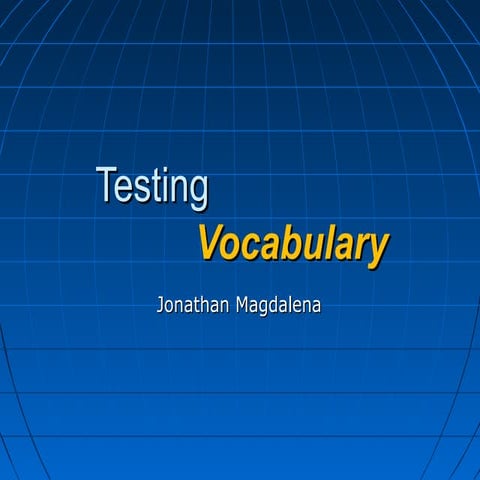 Testing vocabulary | PPT