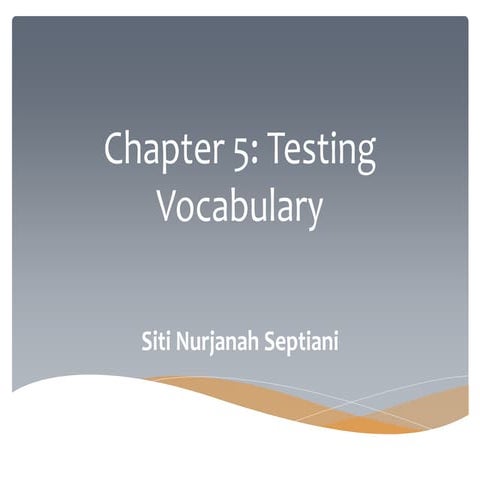 Testing vocabulary | PPTX