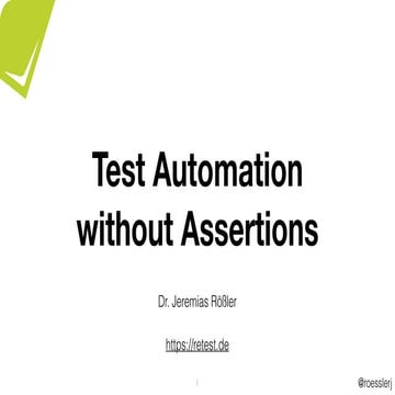 Testing Without Assertions Pdf Web Development Internet