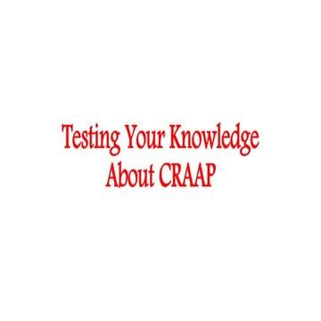 Testing your knowledge about craap | PPTX