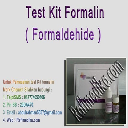 Test Kit Formalin | PDF