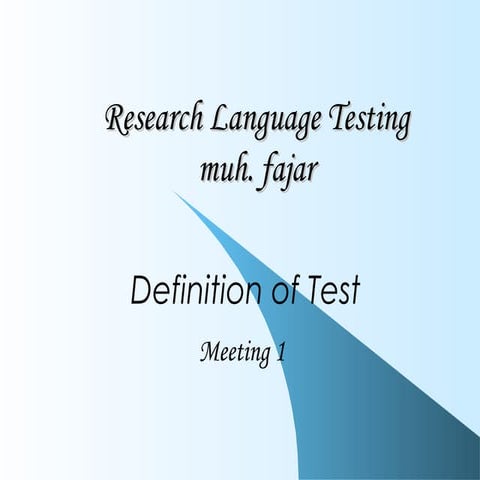 Research Language Testing | PPT
