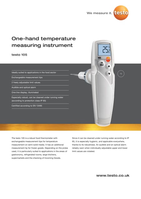Testo mini thermometer datasheet | PDF | Weather | Science
