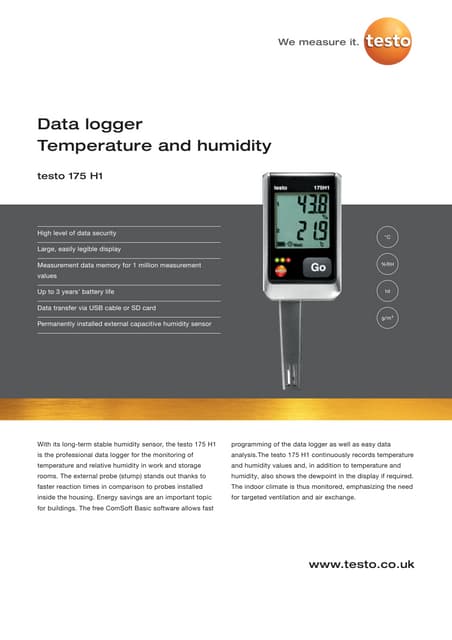 Testo 174 t datasheet | PDF