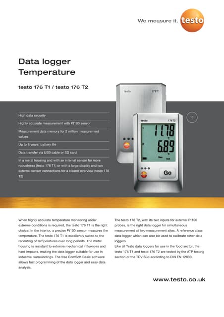 Testo 175 h1 datasheet | PDF