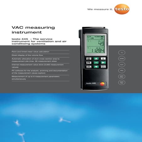 Testo 445 datasheet 2012 | PDF | Computer Peripherals | Computing