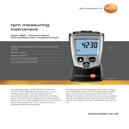 Testo 805 datasheet 2012 | PDF