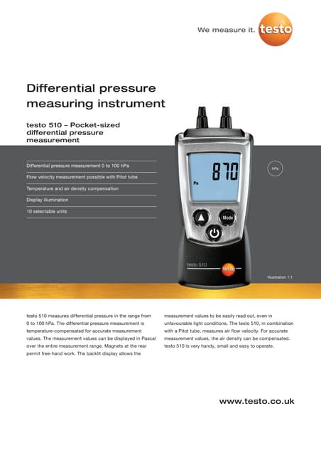 Testo 511 datasheet 2012 | PDF