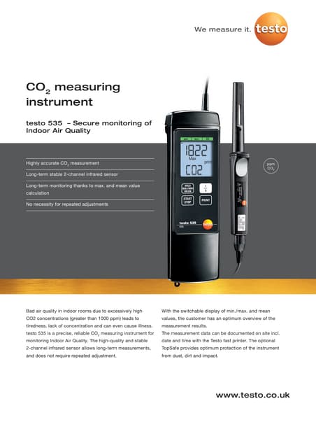 Testo 510 datasheet 2012 | PDF