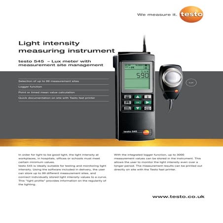 Testo 545 datasheet 2012 | PDF | Computer Peripherals | Computing