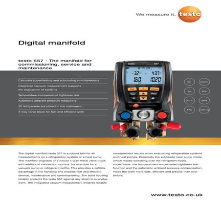 Testo 557 datasheet 2012 | PDF