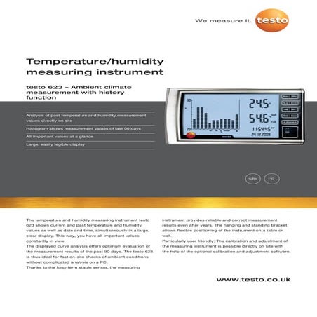 Testo 616 datasheet 2012 | PDF