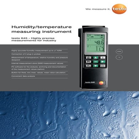 Testo 645 datasheet 2012 | PDF