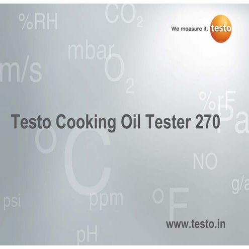 Testo Cooking Oil Tester 270 | PDF