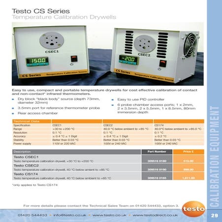 Testo cs series temp calibration drywell | PDF
