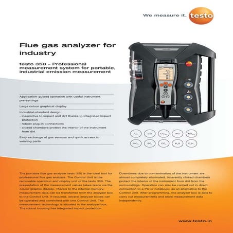 Testo emission analyser 350 | PDF