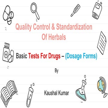 Basic test for drugs - dosage form | PPTX