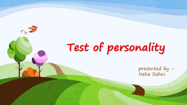 Personality testing | PPTX
