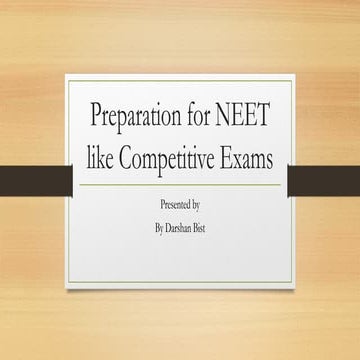 Strategy of NEET Preparation , Stepwise Guide | PPTX