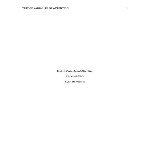 Test Of Variables Of Attention | DOCX