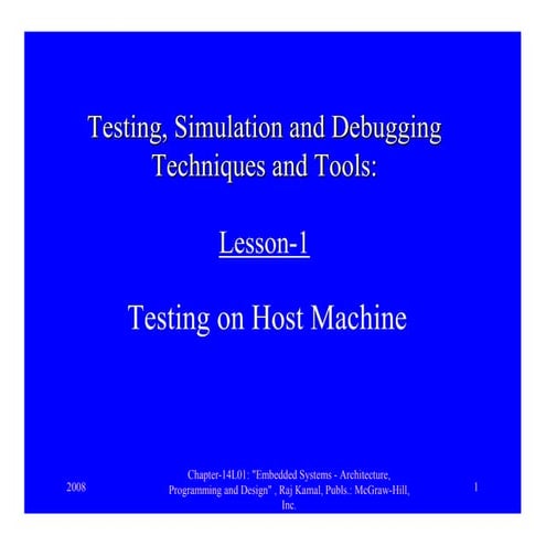test on host machine it is embedded systems 5 unit topic | PDF