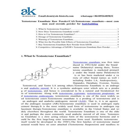 Testosterone enanthate raw powder (1) | PDF