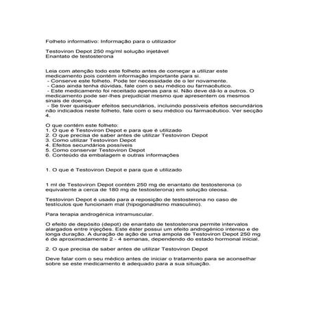 Testoviron enantato-bula-em-pdf | PDF | Endocrine and Metabolic ...