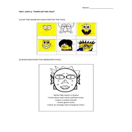 Test parts of the face marilina | DOCX