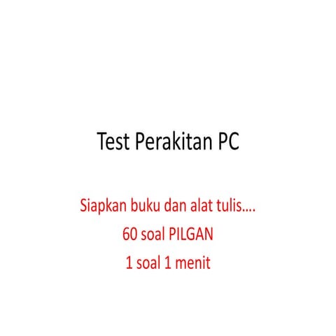 Test tulis perakitan pc | PPT