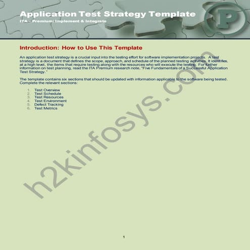Test Plan Template | PDF