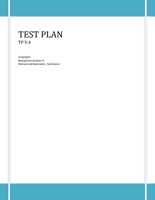 Test plan Document Example | PDF
