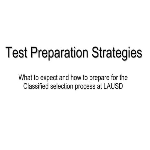 Test Preparation Strategies | PPT